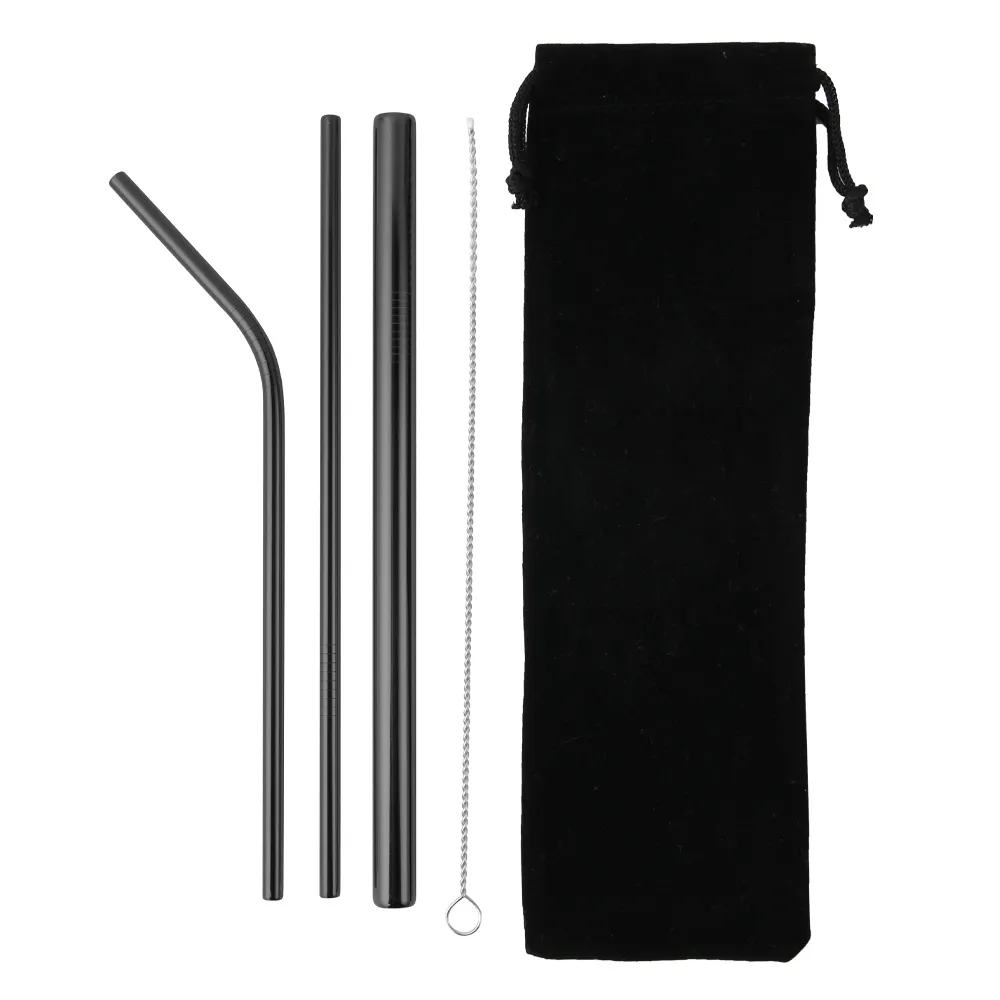 Metal Drink Straws Stainless Steel Reusable Drinking Straws Set With ...