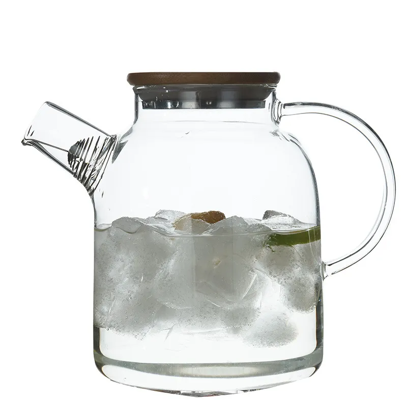 Glass Glass Teapot With Infuser With Bamboo Lid Stove Top Safe Heat ...