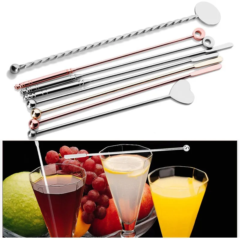 Stainless Steel Stirring Rod Set Forth 8 Designs For Bartenders ...