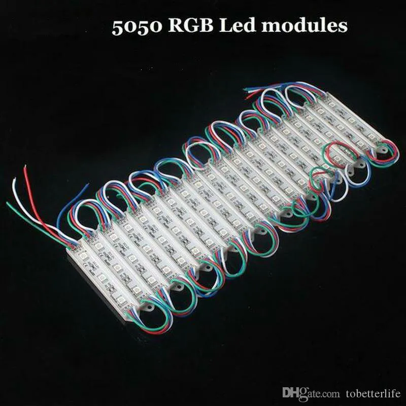 DHgate.com:5050 RGB Waterproof LED Modules: 3 SMD LEDs, 0.72W Each, for Luminous Backlighting ...