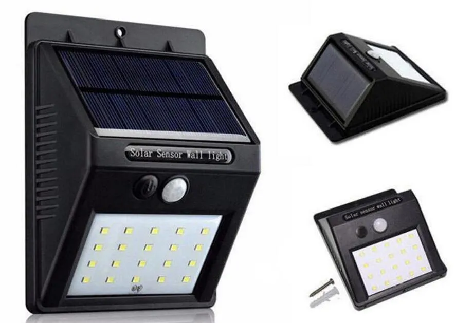 20 LED Solar Security Lights - Motion Sensor Outdoor Light, Waterproof Wall Lamp for Garden ...