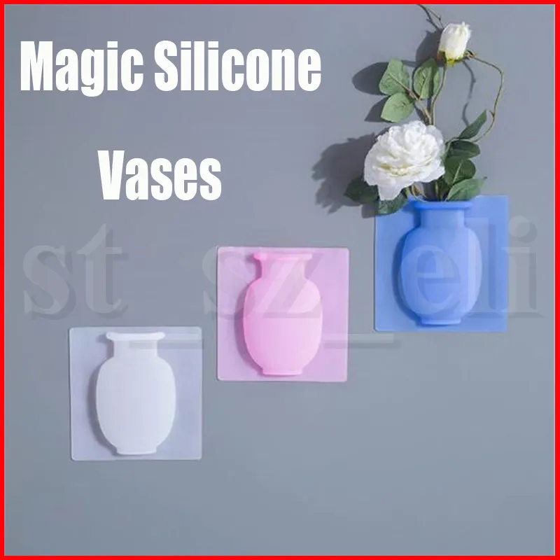 Magic Silicone Wall Vases | Suction Cup Creative Decor | Fluorescent ...