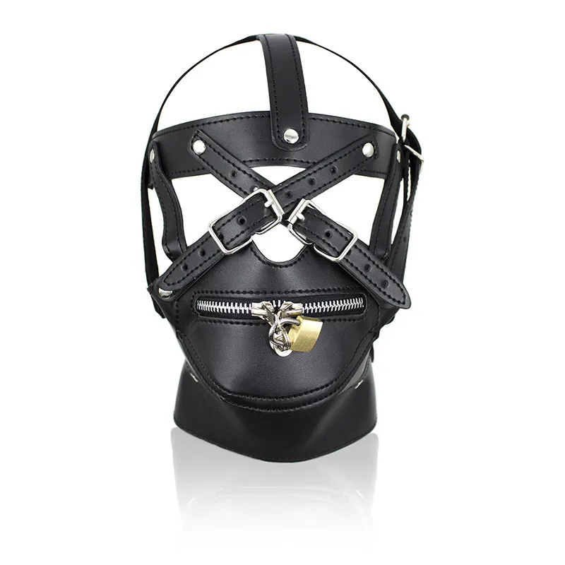 Bondage Mask Head Harness With Adjustable Straps And Metal Chain Erotic ...