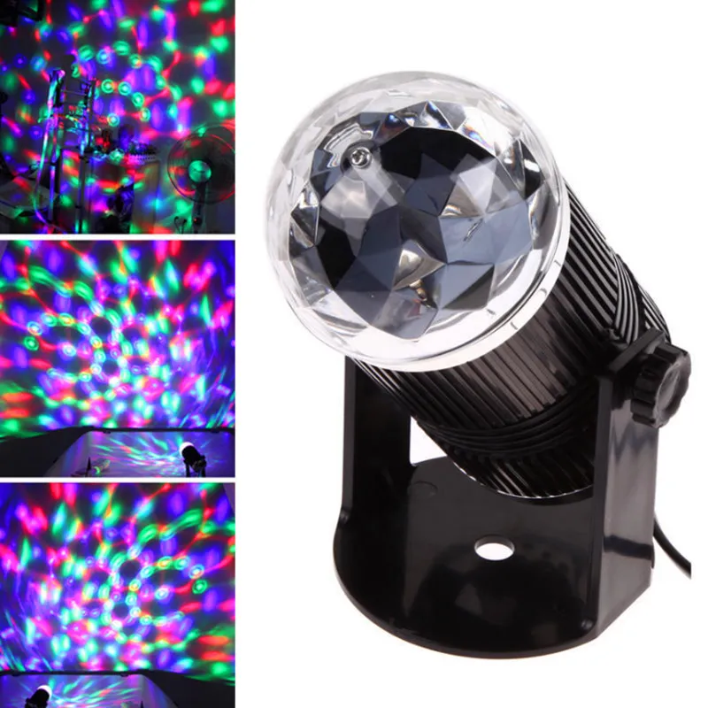Sound Activated RGB LED Crystal Stage Light 3W Magic Ball For Home, Party, Bar, DJ Laser ...