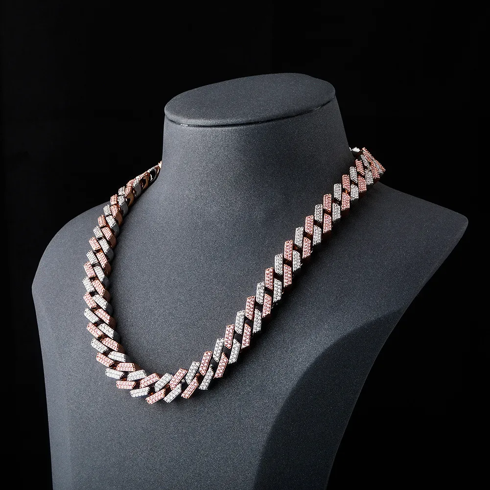 Luxury Men's Diamond Necklace Chain Iced Out Cuban Link Hip Hop Jewelry ...