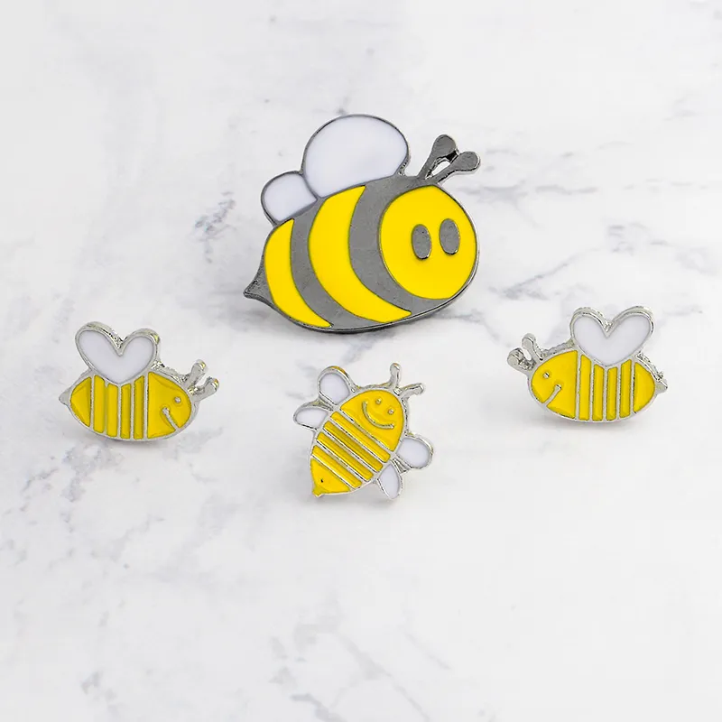 Smiling Bee Brooch Pin Cute Insect Enamel Pin For Jackets, Bags And ...