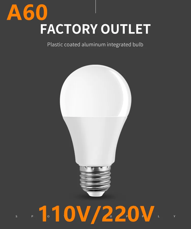 LED Bulb E27 Spotlight 5W 7W 9W 12W 15W 18W AC 110V/220V Indoor Table ...
