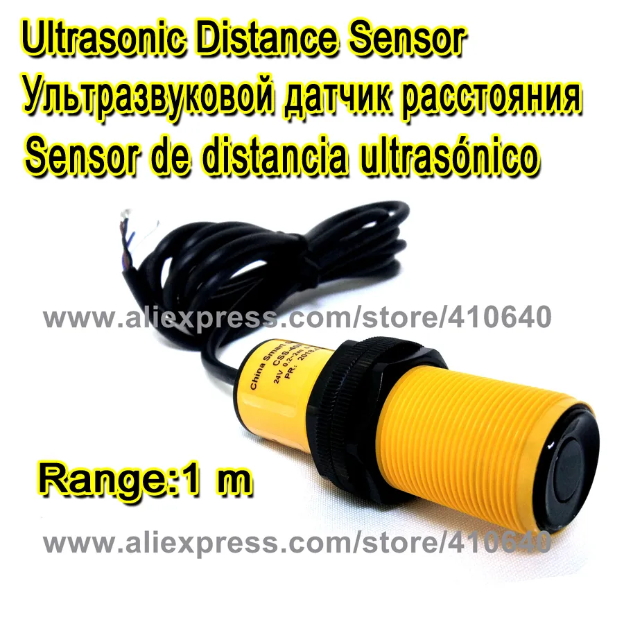 Long Range Ultrasonic Distance Sensor - 1 Meter, 0-5V Output, 12-24VDC ...