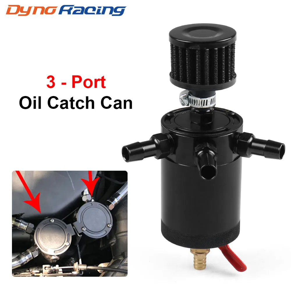 Oil Catch Can Tank 2 Port With Removable Valve Fuel Oil Separator Air ...