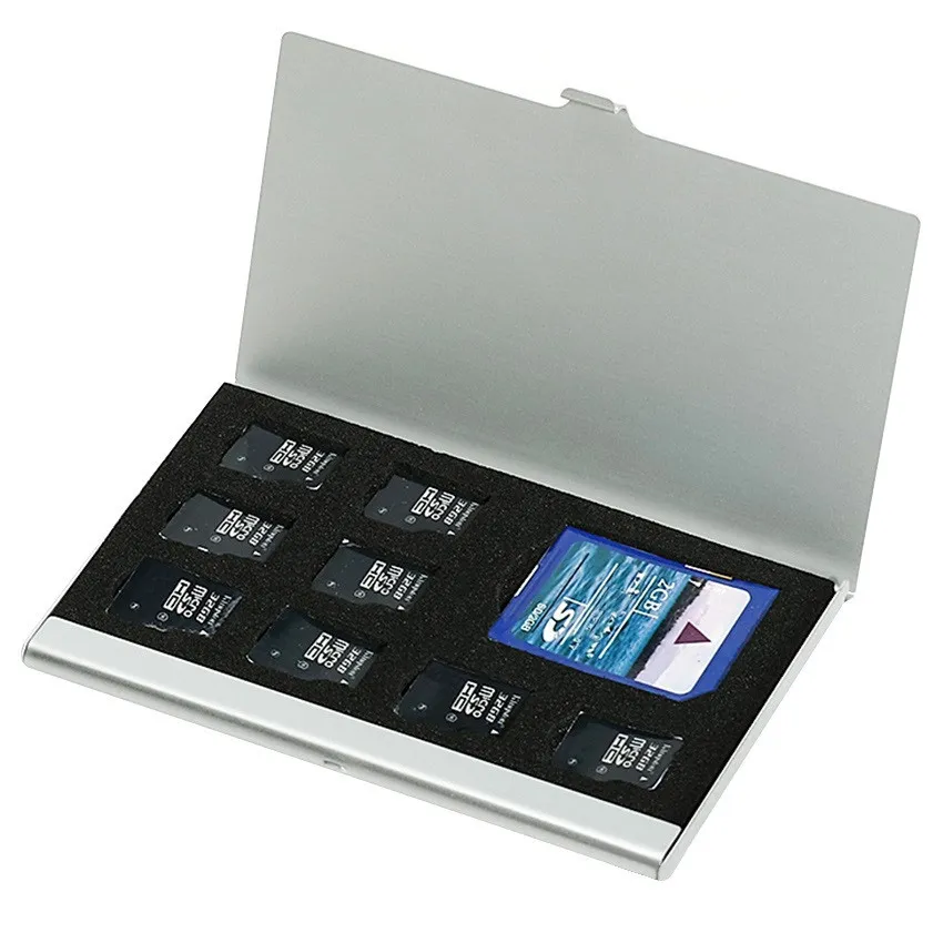 Premium 8-in-1 Aluminum Memory Card Storage Case - Secure SD, Micro SD ...