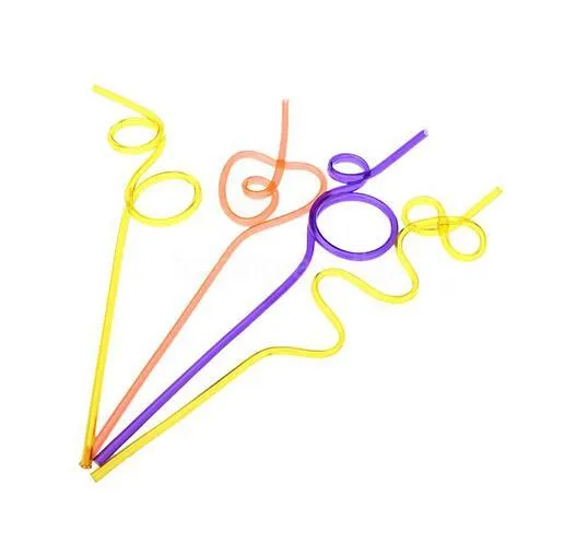 Colorful Curly Loop Plastic Fun Party Straws For Fun And Healthy ...