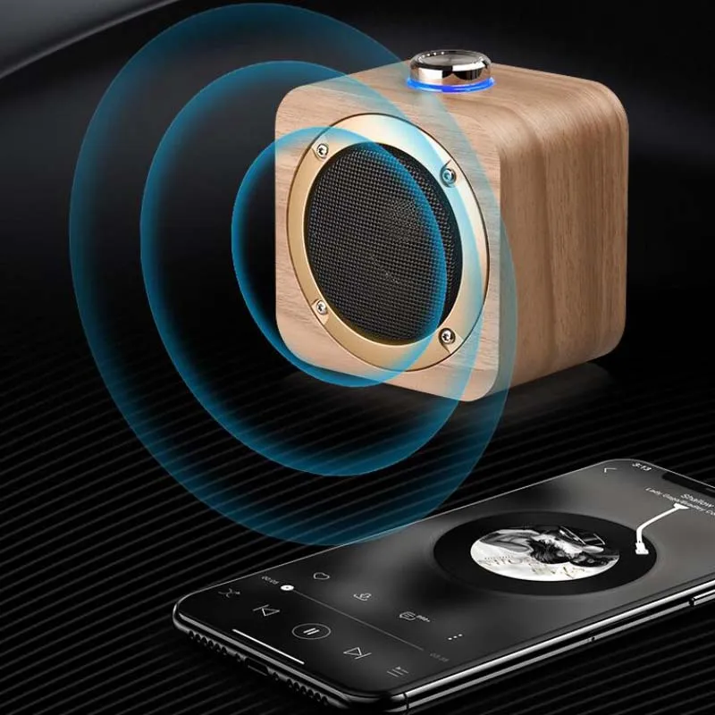 Wooden Bluetooth Wireless Speakers Mini Surround Sound Music Player For ...
