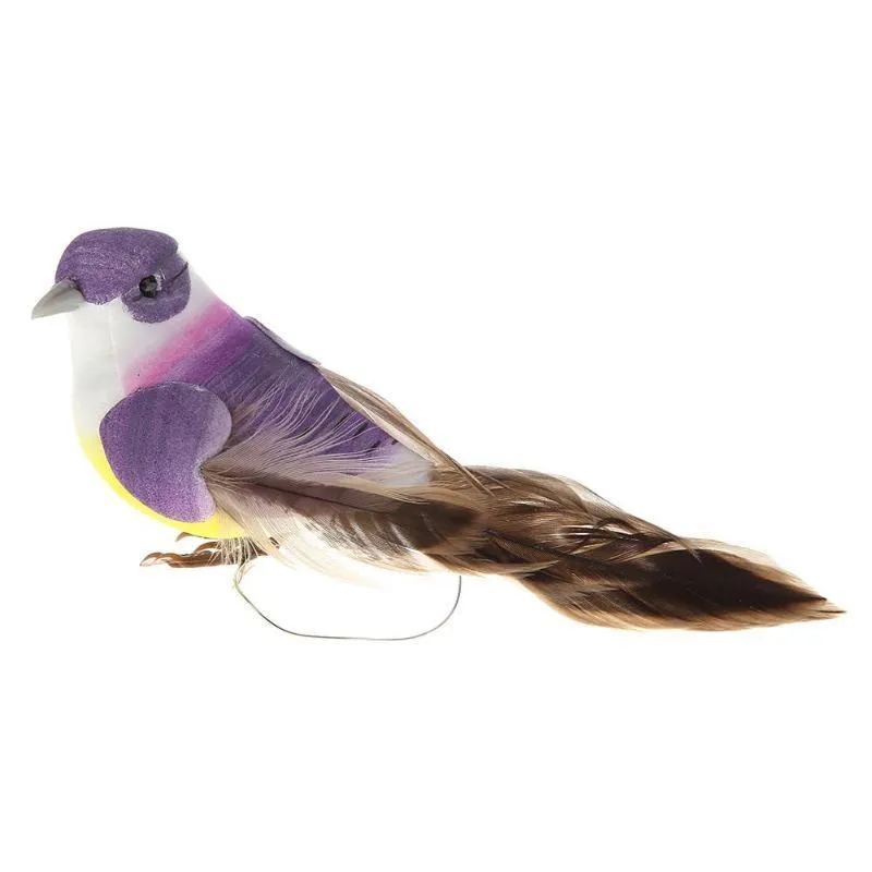 Colorful Miniature Birds Set Of 12 Fake Artificial Foam Exotic Animals ...