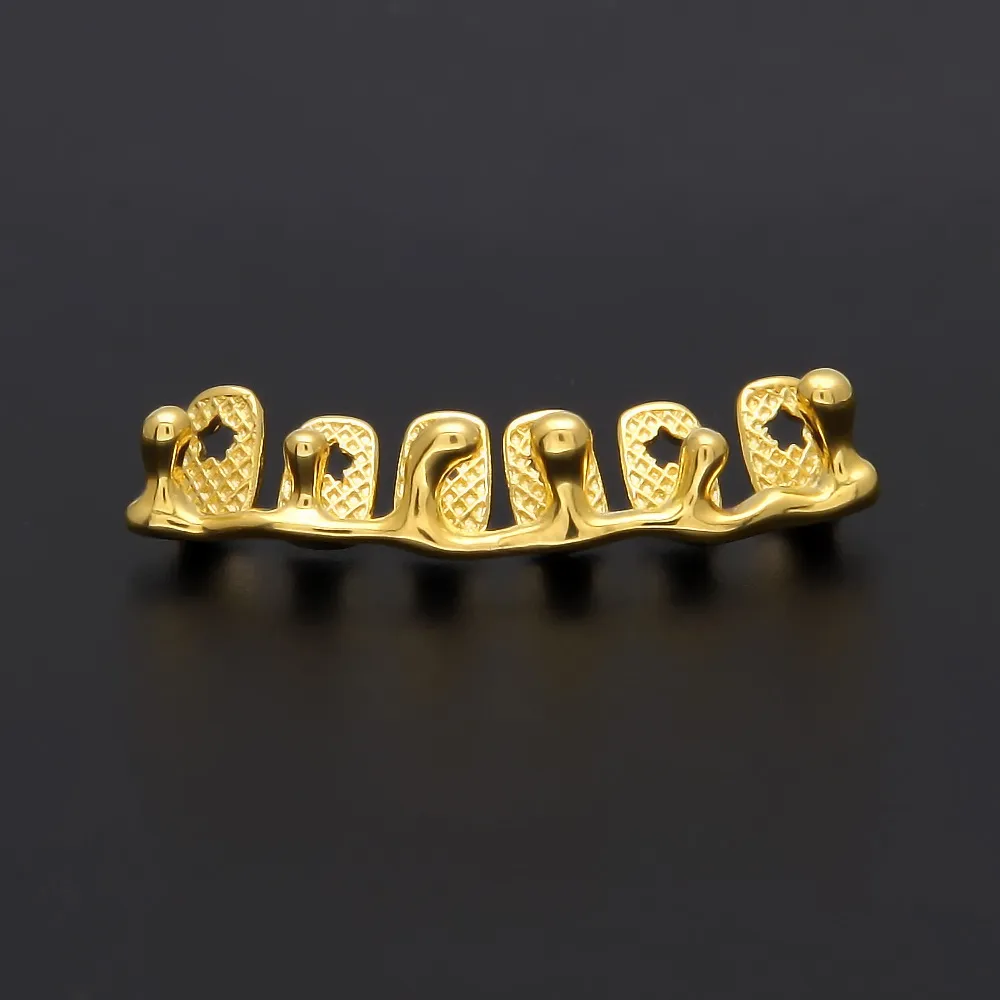 Hip Hop Gold Teeth Grillz Drip 8 Teeth Grills Dental Cosplay Bottom ...