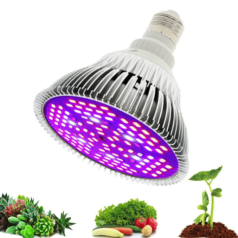 LED Grow Light Full Spectrum 30W/50W/80W E27 UV IR LED Growing Bulb For ...