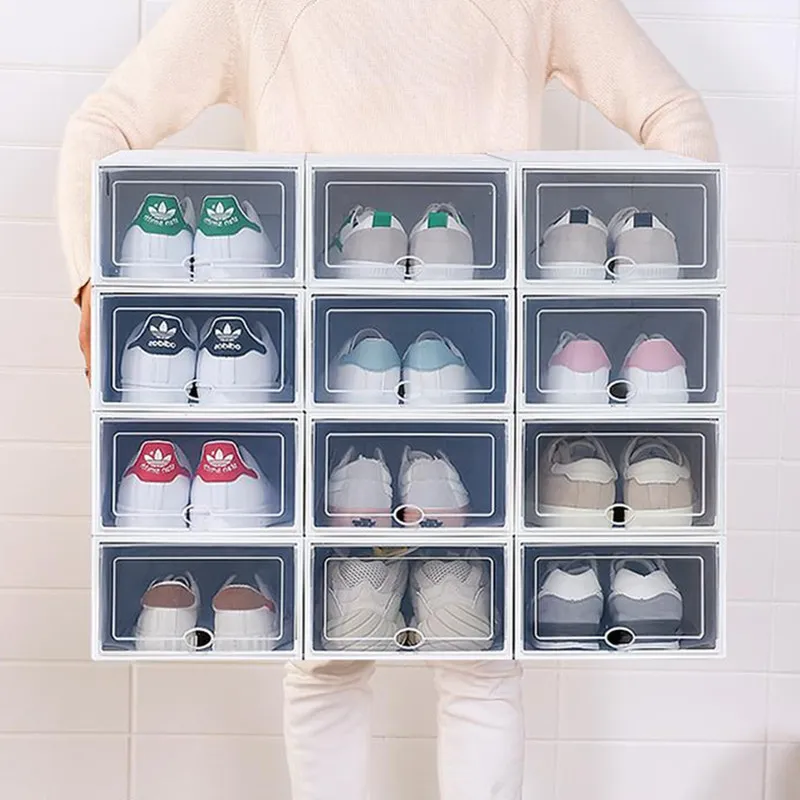 DHgate.com:Transparent Foldable Shoe Storage Boxes - Colorful Drawer Combo, Dustproof, 6-Pack ...