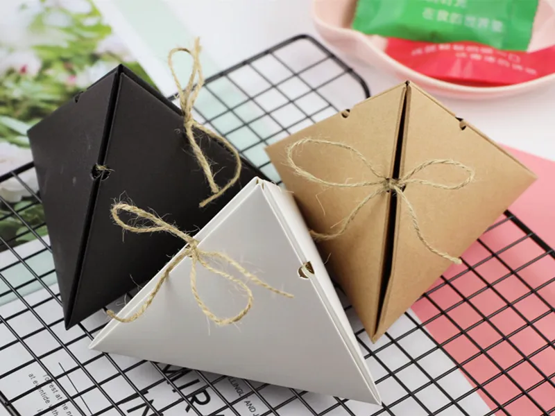 Triangle Candy Paper Boxes Chocolate Packing Boxes Collapsible Gift ...