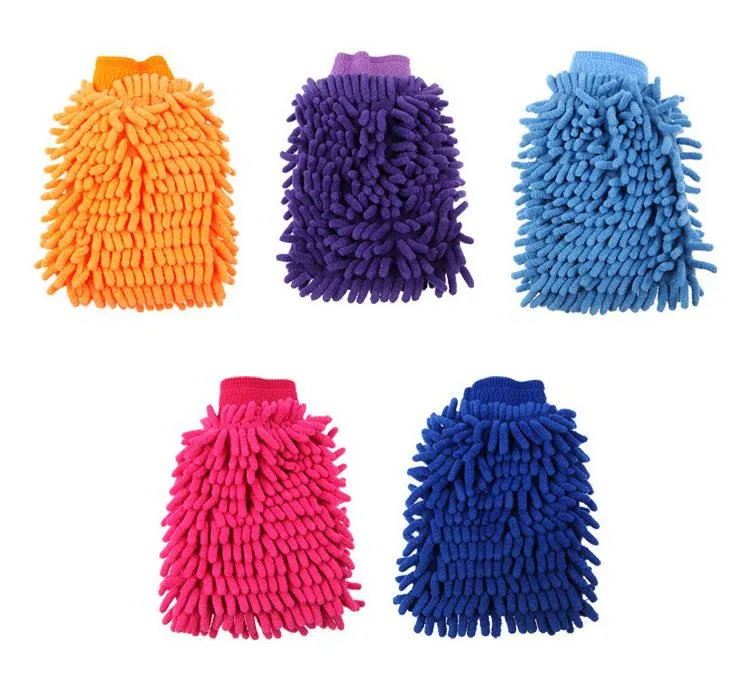 Chenille Microfiber Scratch-Free Car Wash Mitt Double Sided, Household ...