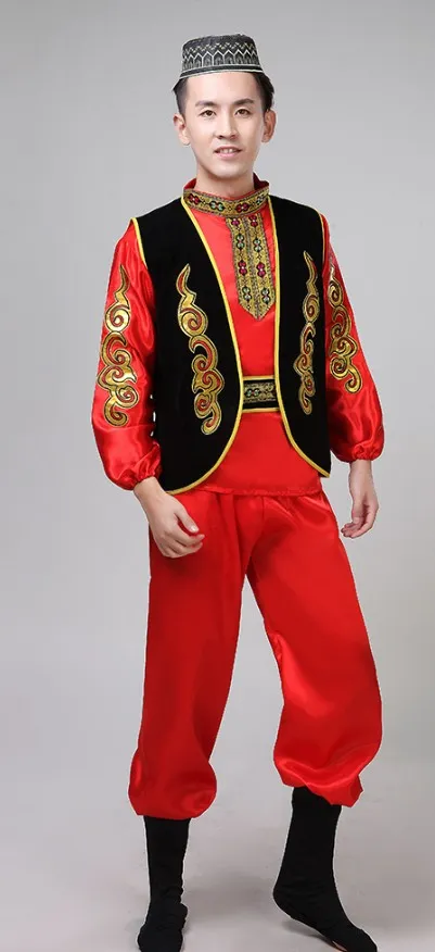 Mens Ethnic Dance Costume Set Xinjiang Style For Fancy Festival ...