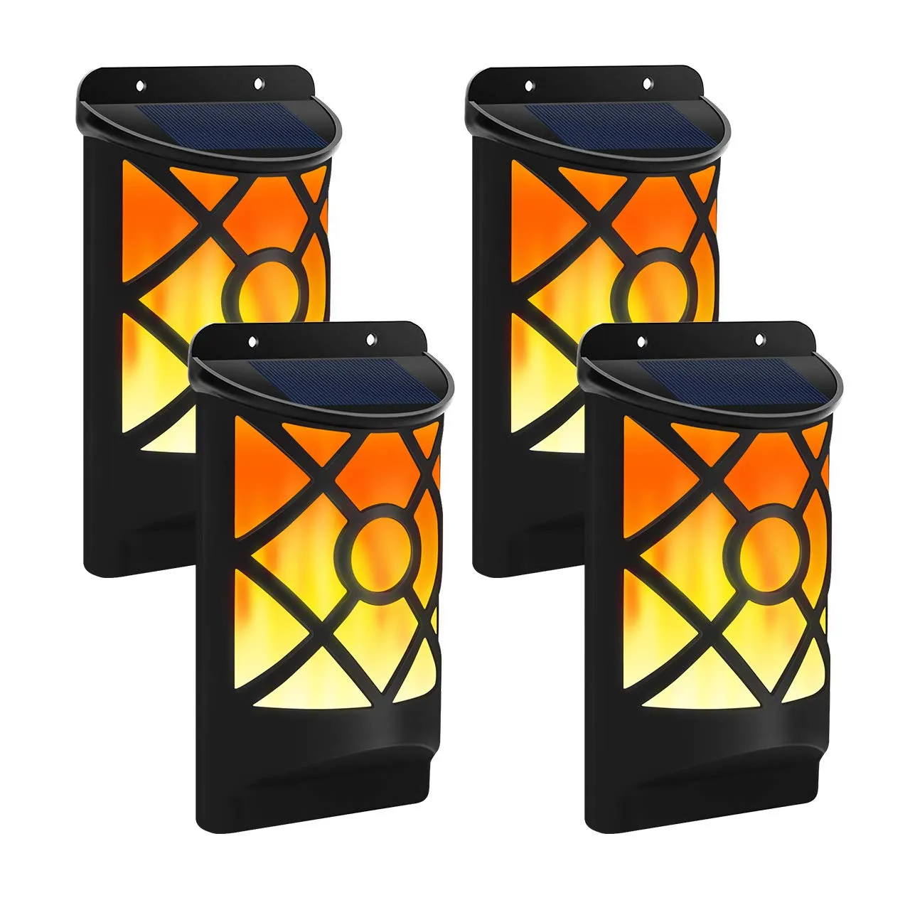 4pack Solar Flame Lights Outdoor Waterproof Flickering Flame Solar ...