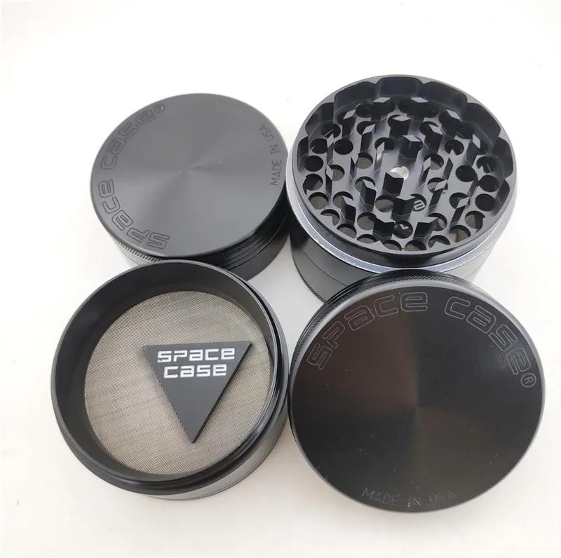 BLACK SILVER Space Case Grinders 63mm 4 Layers Herb Grinder With ...