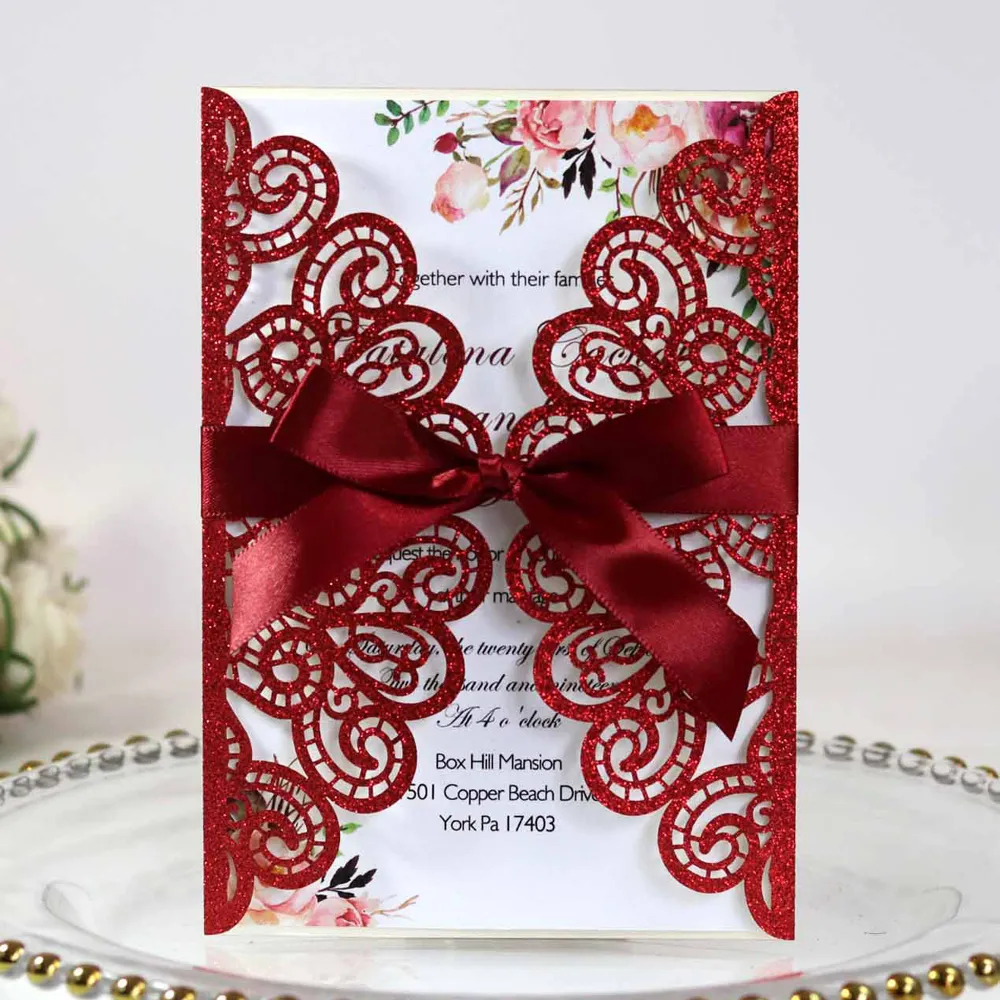 Red And White Wedding Invitations
