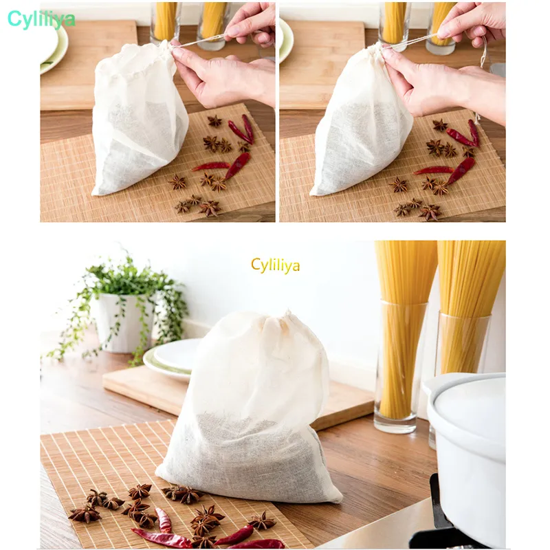 DHgate.com:Cotton Muslin Drawstring Strainer Bag for Tea, Spices, Fruit ...