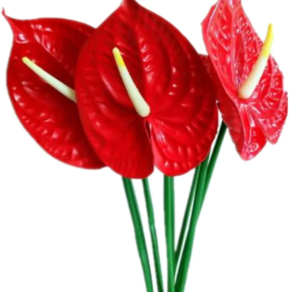 One Piece Red Color Plastic Anthurium Flower Artificial Red Lily ...