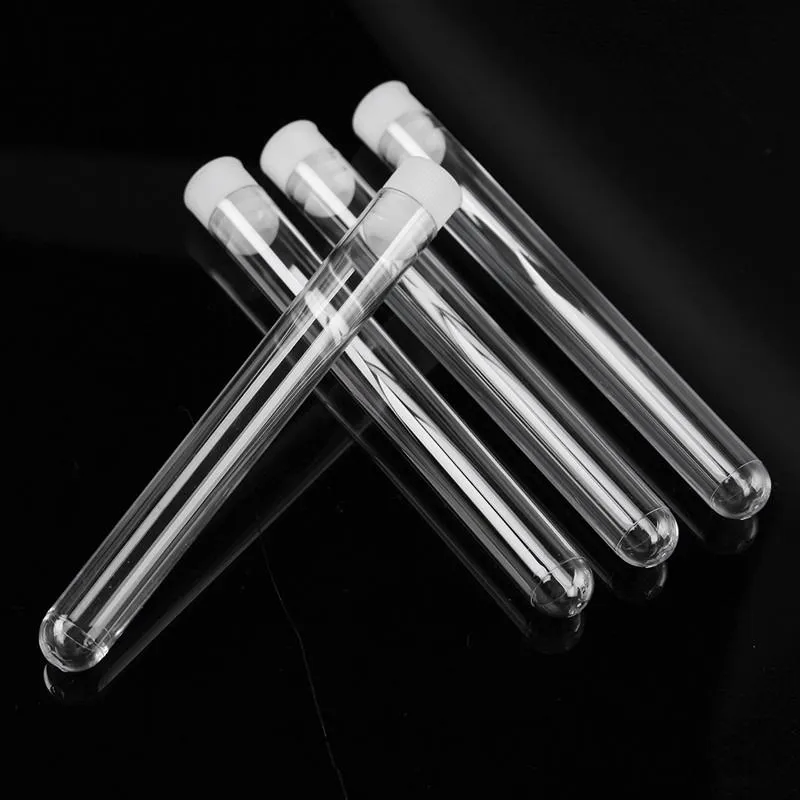 Clear Plastic Tubes With Caps 12x100mm Lightweight Plastic Test Tubes ...