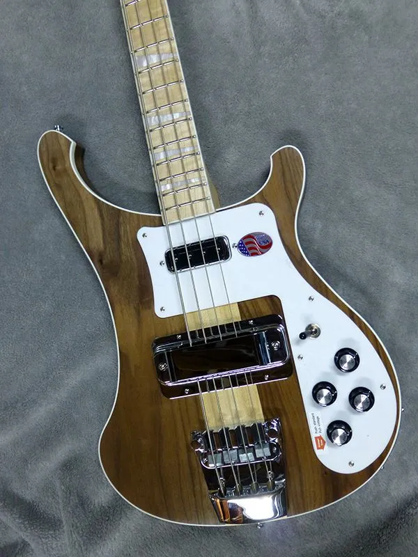 Rare Translucent Walnut Electric Bass Guitar with One-Piece Neck & Body ...
