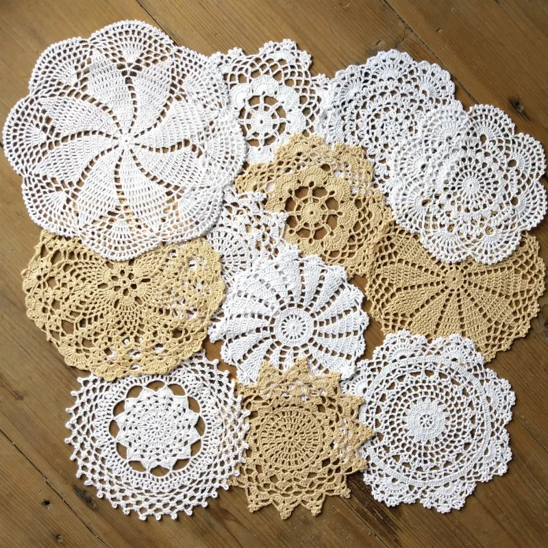 DHgate.com:12Pcs Cotton Macrame Doilies Lace Fabric for Home Wall ...