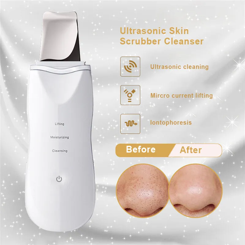 USB Rechargeable Ultrasonic Facial Micro Scrubber With Vibration For ...