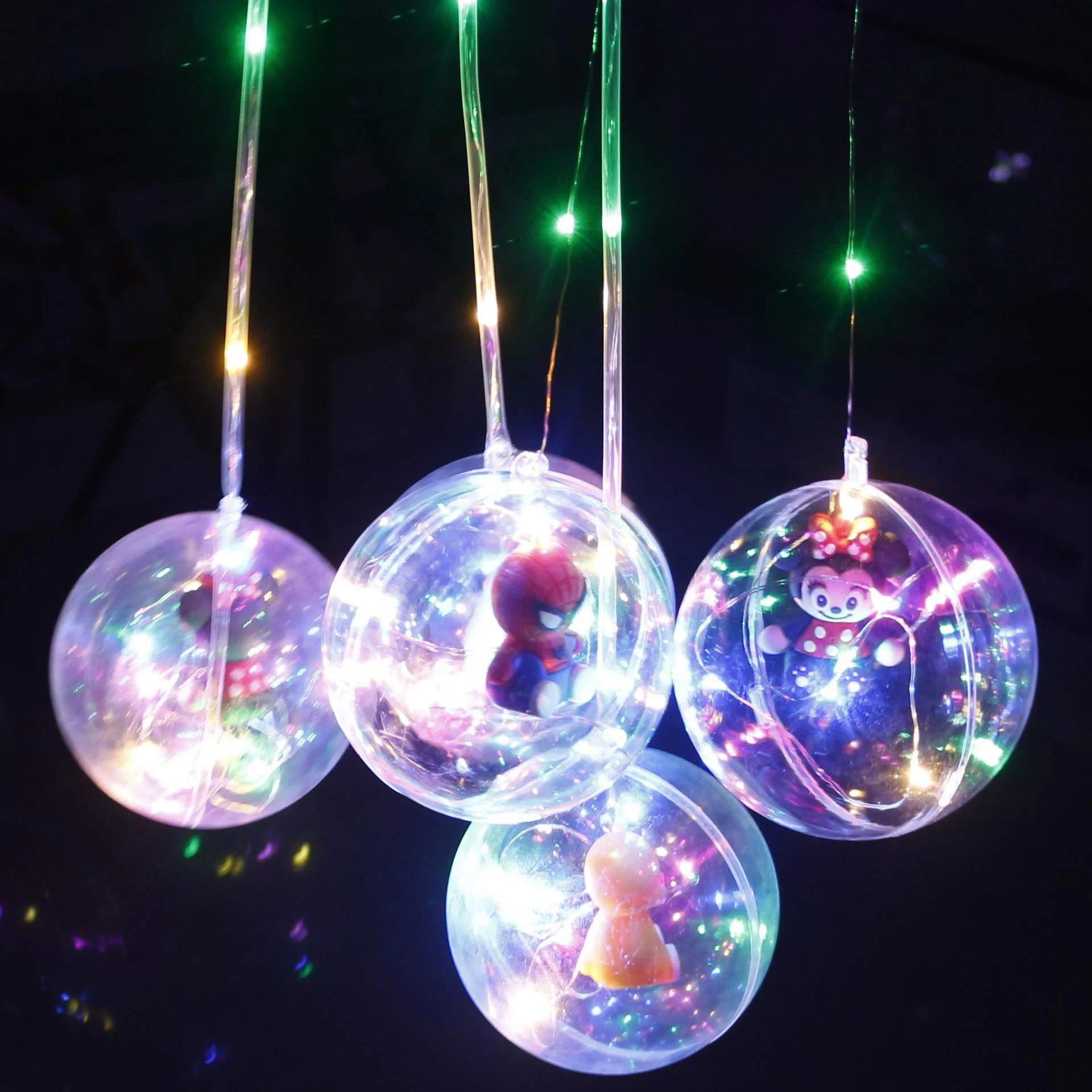 Flashing LED String Lights Balloons, 10 Glow In Dark Helium Balloons ...