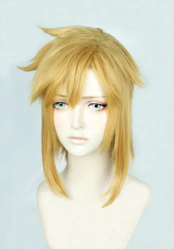 Zelda Link Cosplay Wig - Short Golden Yellow Ponytail Style, Heat ...