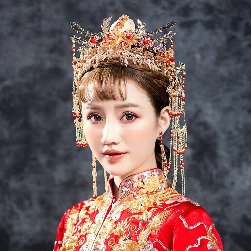 Traditional Chinese Bride Jewelry Wedding Headdress Women's Costume ...