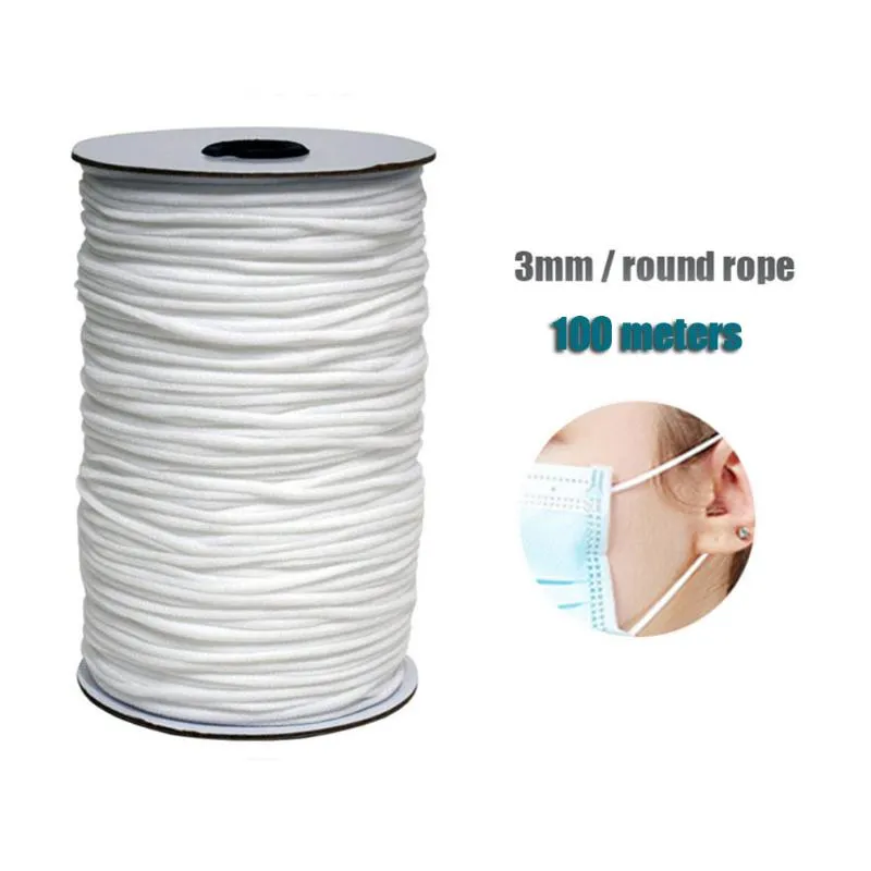 Handmade Nylon Mask Cord Elastic Rope Cord 3mm Round Elastic Band For ...