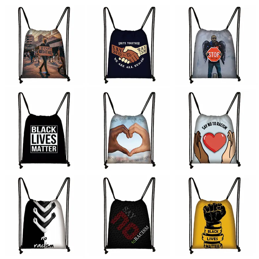 Black Lives Matter Drawstring Backpack I CANT BREATHE Parade Shopping ...