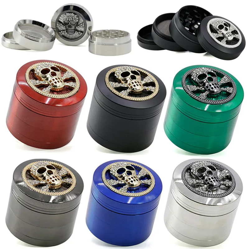 Wholesale Skull Herb Grinder 4 Layers 50mm Zinc Alloy Metal Herbal ...