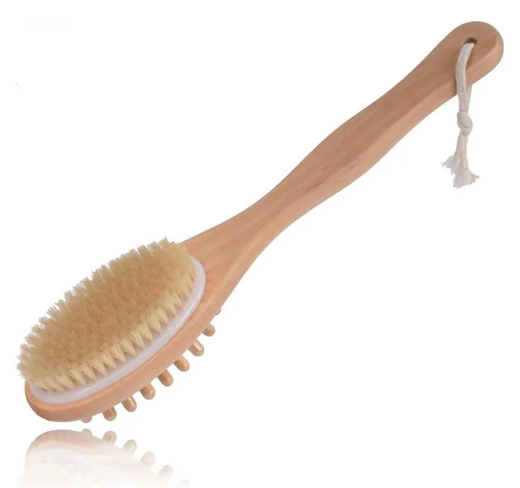 DHgate.com:Natural Boar Bristle Wooden Bath and Body Brush Back Brush ...