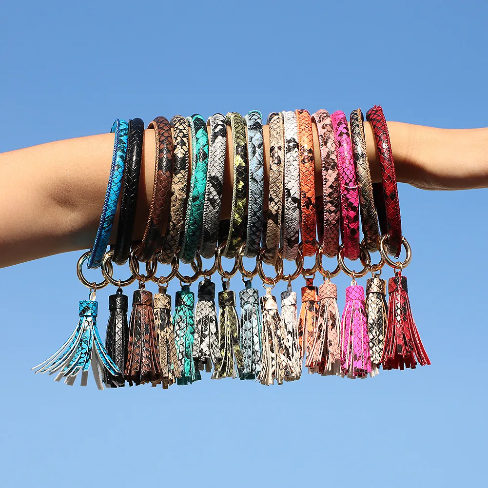 DHgate.com:Tassel Bangle Keychain Bracelets Keyring Snake Leather O ...