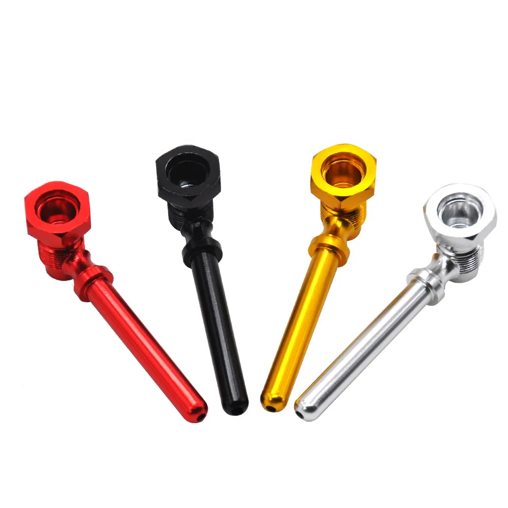 Bolts Shape Aluminum Smoking Herb Pipe 83MM With Metal Bowl Pipe ...