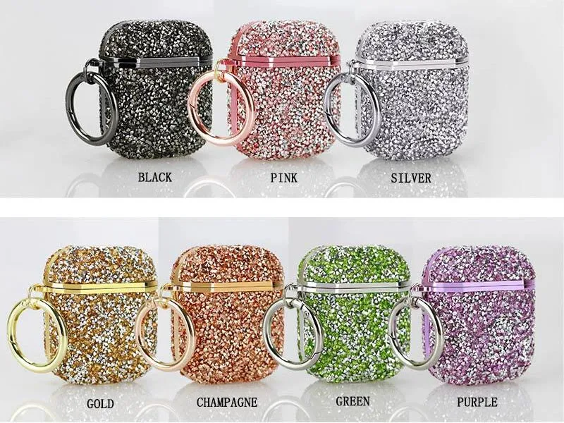 Luxury Rhinestone Diamond Glitter AirPods Case With Anti Drop Hook ...