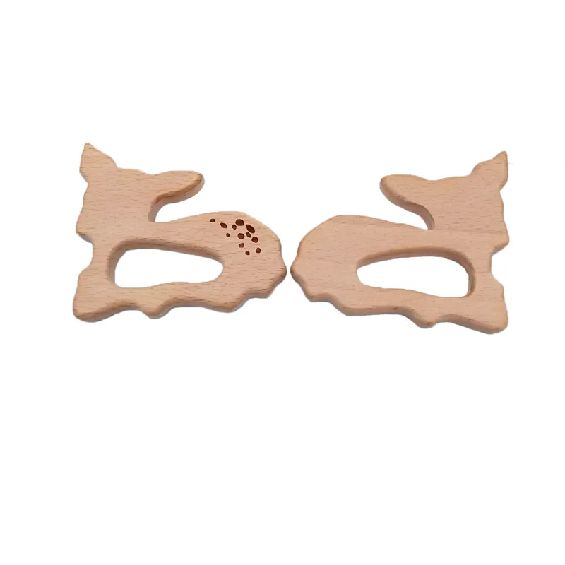 DHgate.com:Natural Wood Baby Teethers, 4pc Handmade Deer Teething Toys ...