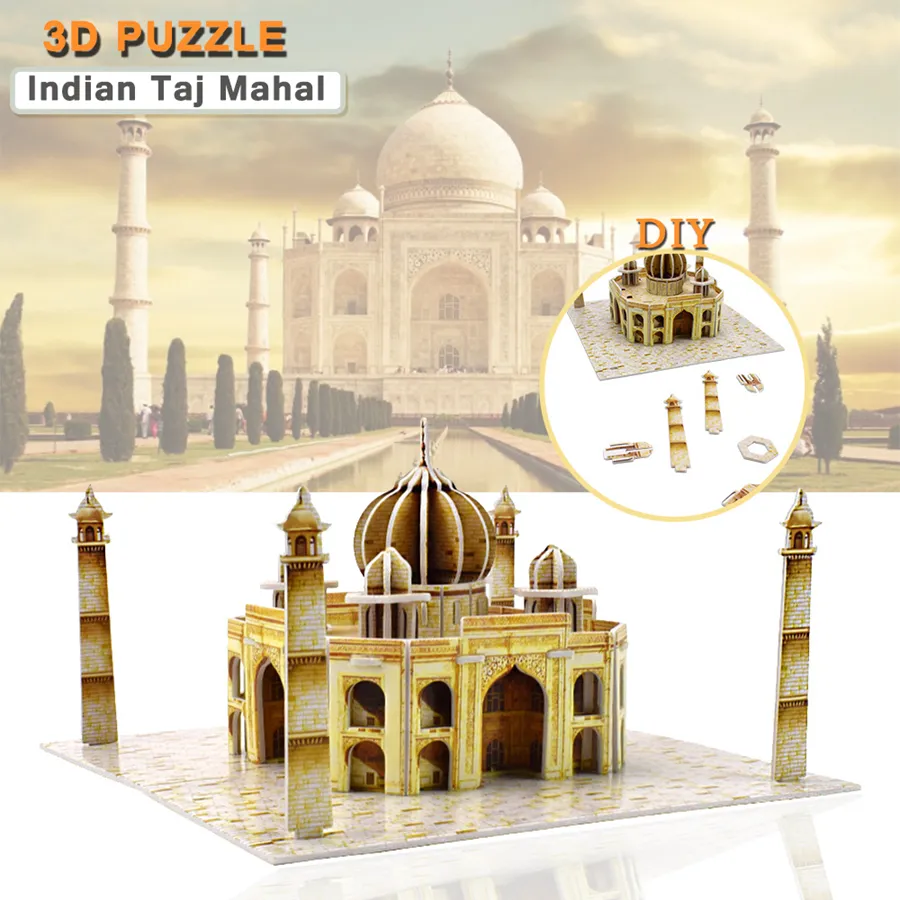 Cardboard Taj Mahal 3D Puzzles Toys For Children DIY World Famous ...