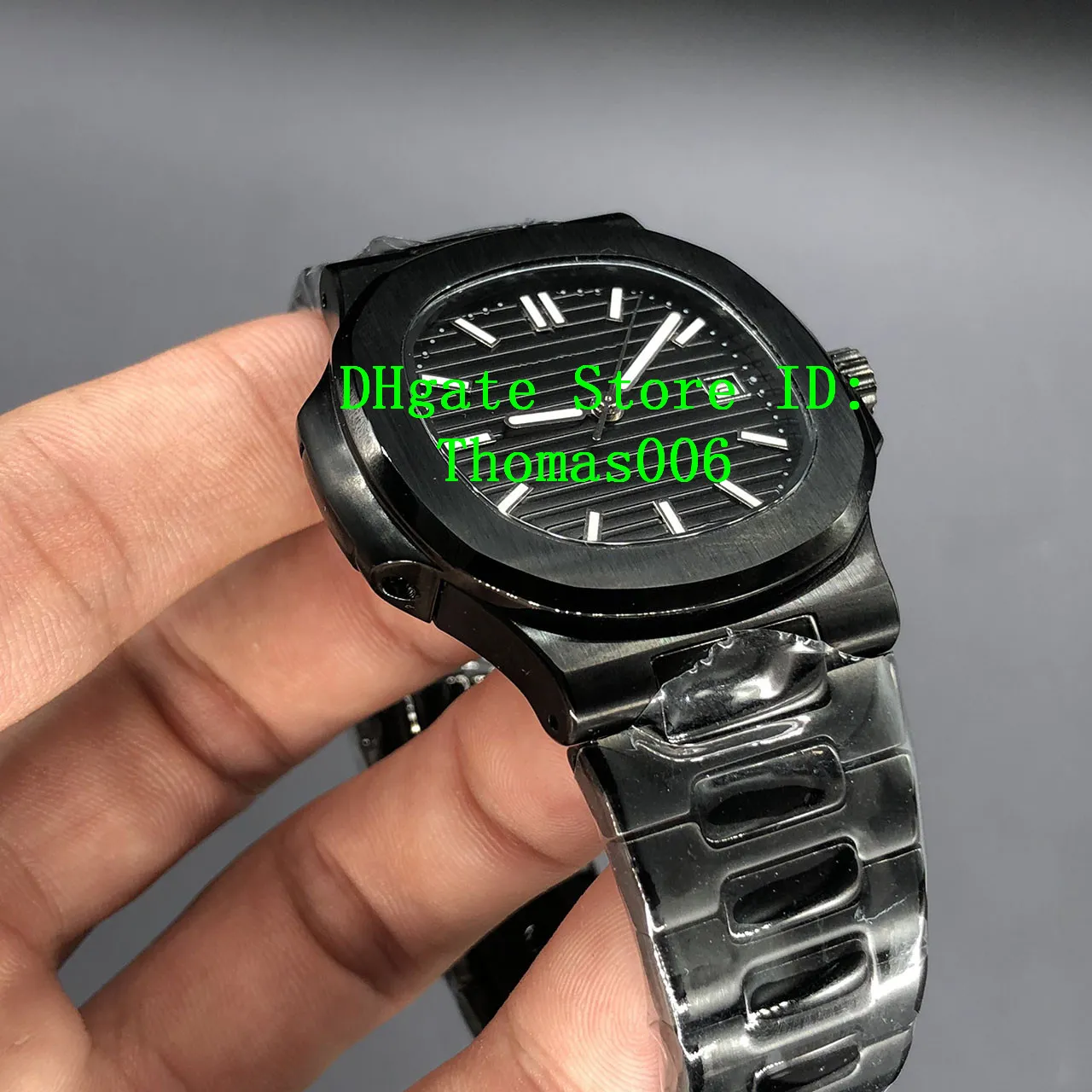 Full Black Nautilus Asia 2813 Movement Sapphire Wristwatches 40mm ...