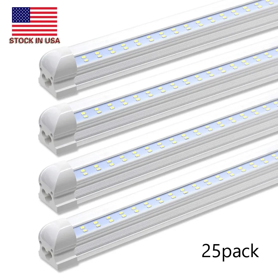Stock In US 72W 8FT LED Tubes 4FT T8 Integrated LED Light Tubes Dual ...