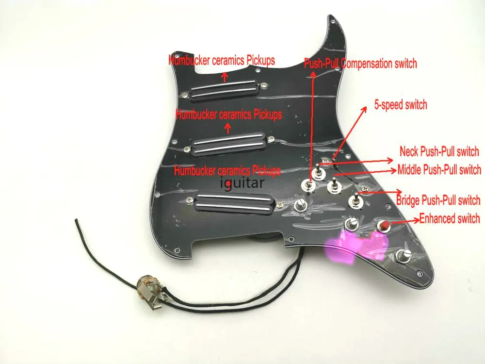 Multi-Functional SSS Guitar Wiring Harness Assembly: Black Humbucker ...