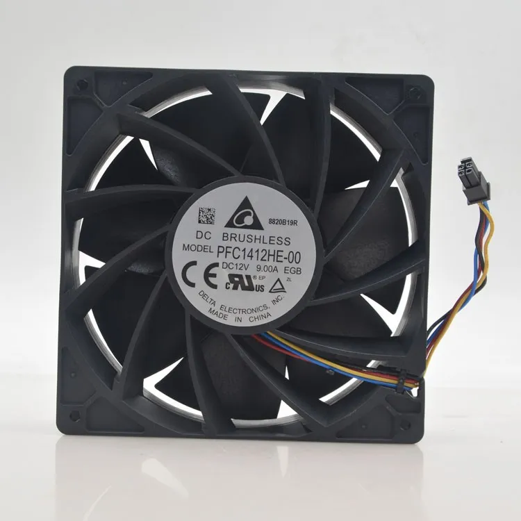 12V High Speed Fan, 140mm High Airflow Server Cooling Fan 14CM Frame ...