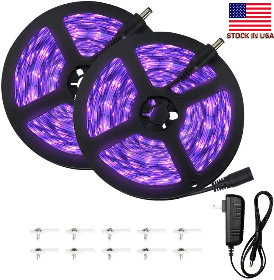 33ft UV Black Light Strip 12V Flexible Blacklight With 600 Unit Uv Lamp Beads, 10M LED Black ...
