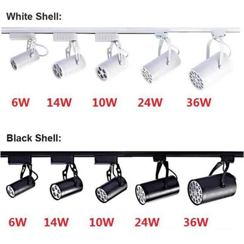 Adjustable LED Track Lighting - 6W-36W Ceiling Spotlight, 120° Beam, AC ...